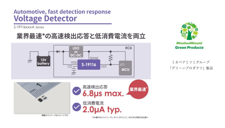 業界最速の過電圧検出応答速度と低消費電流を両立 – 車載用高耐圧ボルテージディテクタ「S-19116シリーズ」発売 – エイブリック株式会社